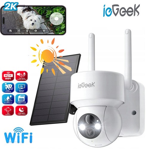 1PCS ieGeek 2K WIFI IP Solar Camera Wireless Outdoor CCTV HD Smart ...
