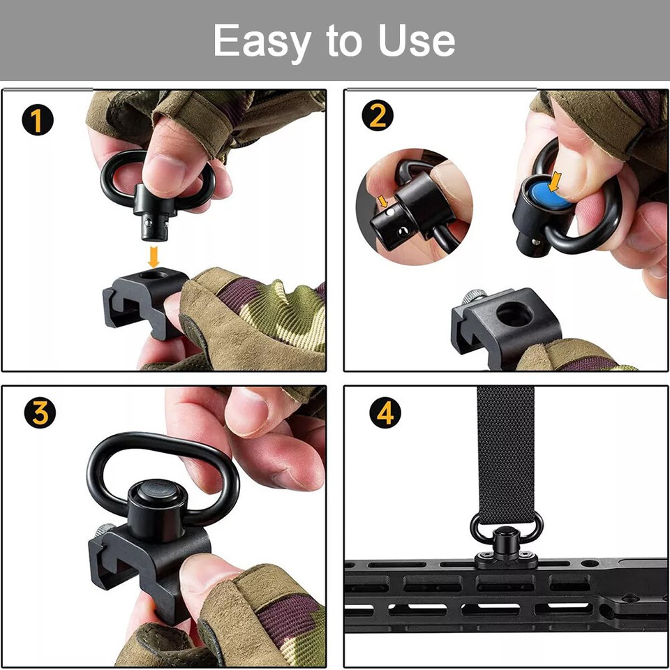 QD 1"/1.25" Lever Action Rifle Sling Mount Kit Split Band for 12 Gauge ...
