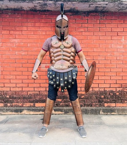 300 movie king Leonidas armor suit Spartan muscle jacket costume Copper ...