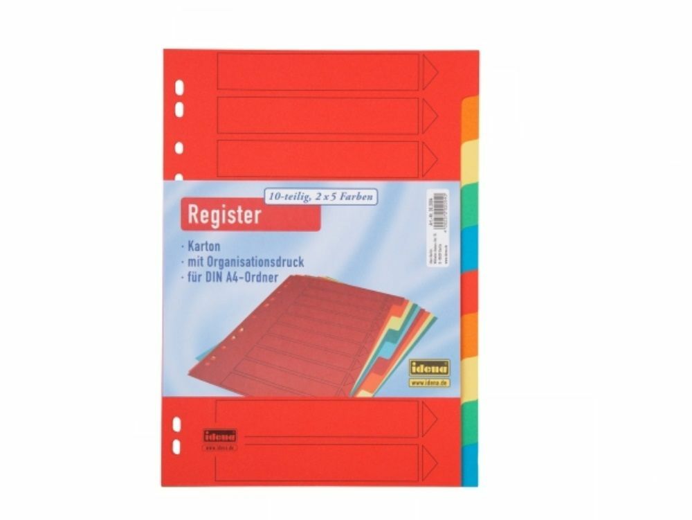 2x Ordnerregister für A4 Ordner Karton Register je 10 Teile in 2 x 5 ...