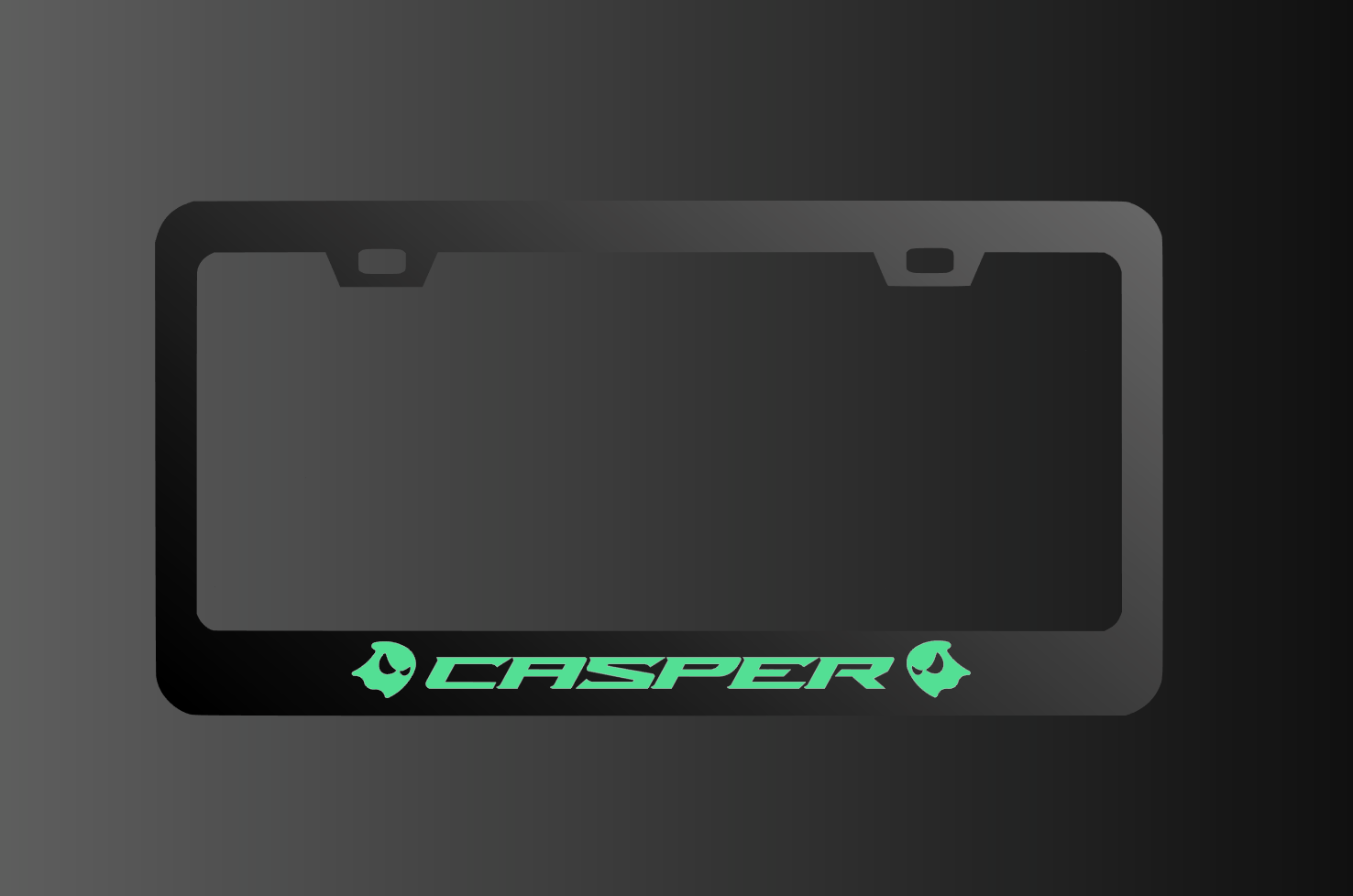 (Glowing) Casper Ghost Stainless Steel License Plate Frame Holder ...