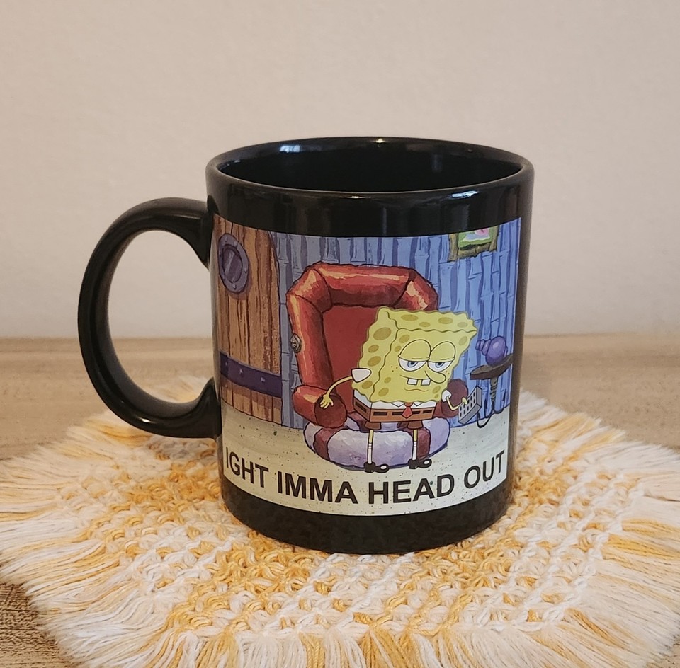 SpongeBob SquarePants Coffee Mug Ight Imma Head Out Nickelodeon Jumbo ...
