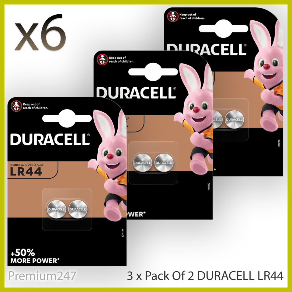 10 x DURACELL LR44 1.5V ALKALINE CELL BATTERY A76 AG13 SR44 GPA76 ...