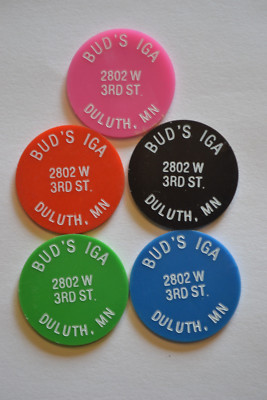 Food Stamp Tokens Set (5) BUD'S IGA, DULUTH, MN | eBay
