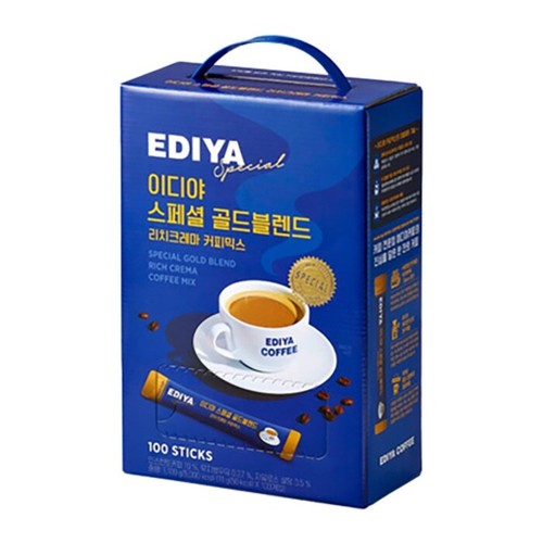 Ediya Korean Gold Blend Rich Crema Coffee Mix Instant 이디야 스페셜 골드블렌드 ...