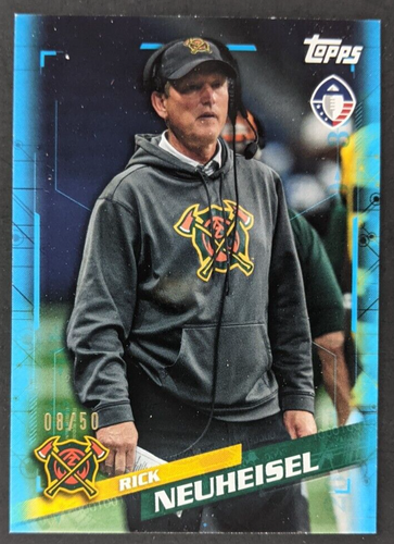 Rick Neuheisel 2019 Topps AAF BLUE #40 Football Card /50 Arizona ...