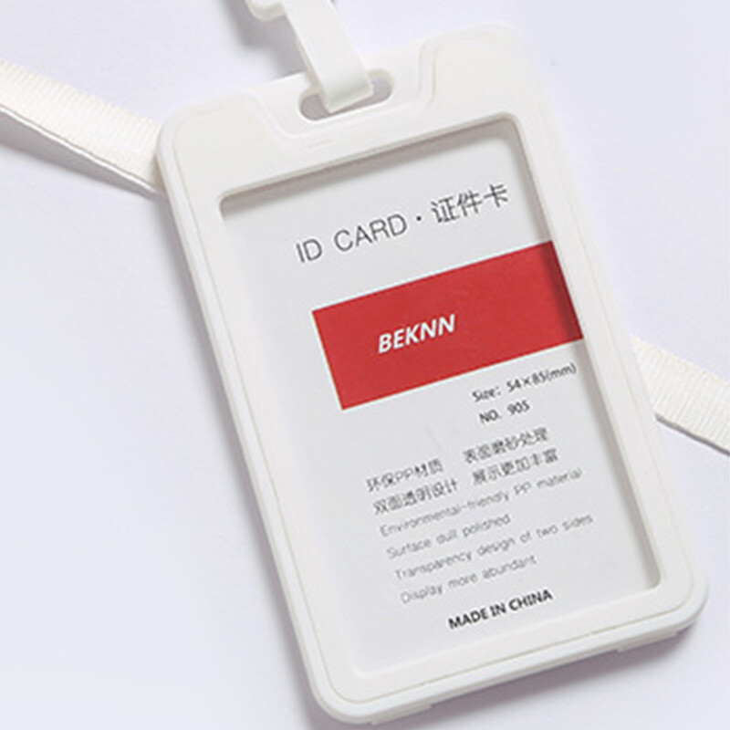 Hard Plastic Pocket ID Card Credit Badge Name Tag Holder Neck Strap ...