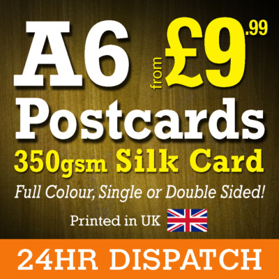 A6 Postcard Printing 350gsm Silk - High Quality A6 Postcards 24hr ...