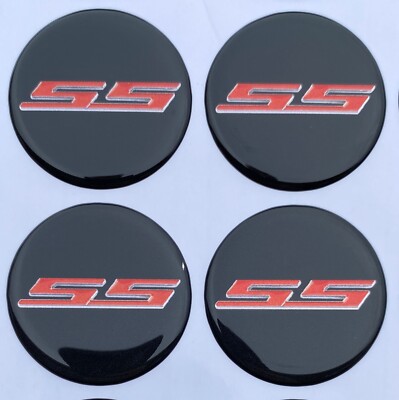 Red SS Super Sport Wheel Rally Steering Center Cap Decals Emblems ...