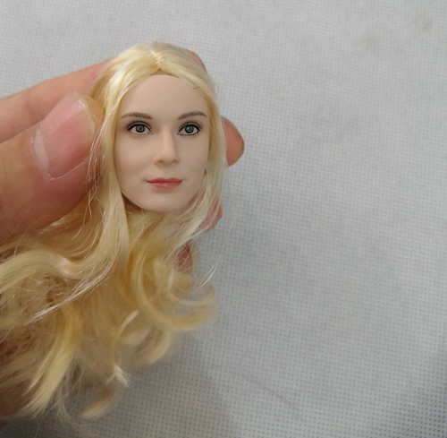 1/6 Female Head Girl Sculpt Carved Toy Model Pale Skin Curls Fit PH ...