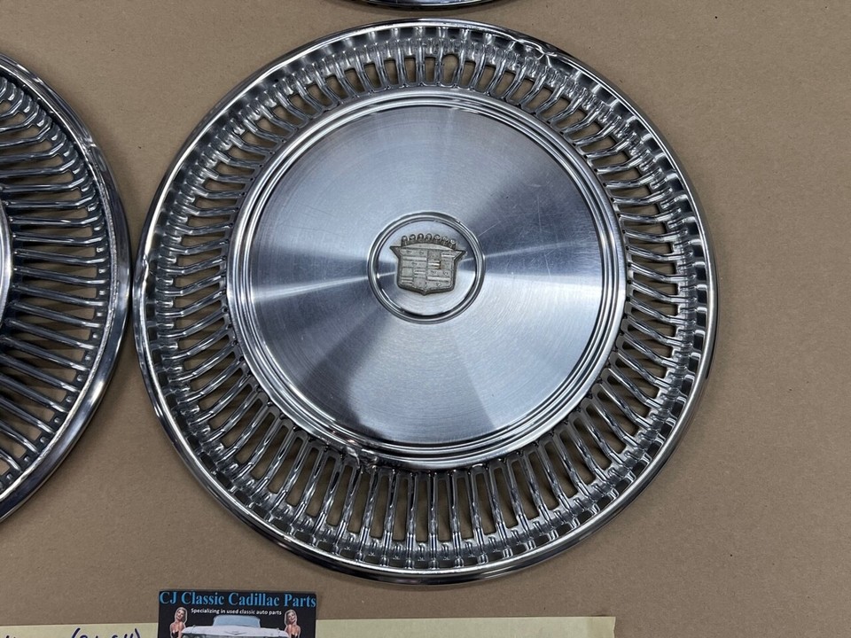 OEM 69-70 Cadillac Eldorado 15" HUBCAPS FACTORY ORIGINAL WHEEL COVERS ...