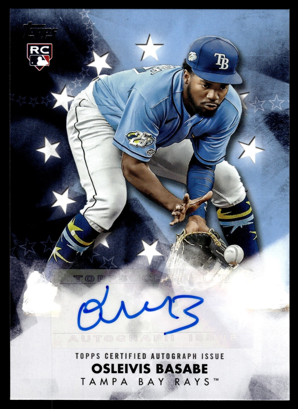 2024 Topps Series 1 OSLEIVIS BASABE BASEBALL STARS AUTO RAYS RC BSA-BAS ...