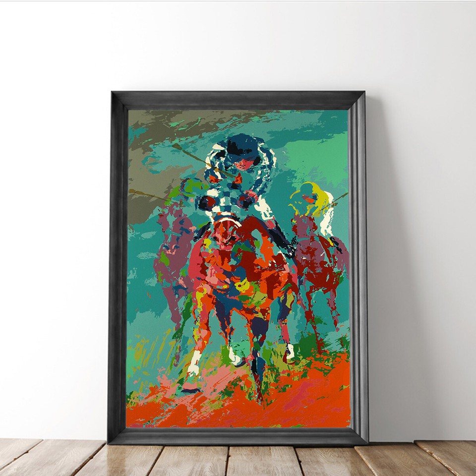 LeRoy Neiman Secretariat II Oil Painting Art Print Canvas Home Wall ...