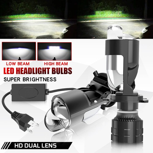 2X LHD H4 Bi-LED Projector Lens Hi/Lo Headlight Mini Bulbs 200W ...