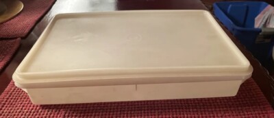 Vintage Tupperware Rectangle Deli Meat Cheese Container With Lid White ...