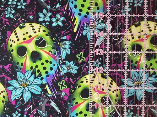 Custom 100% Cotton Woven Fabric Jason Friday The 13th Movie By The 1/4 ...