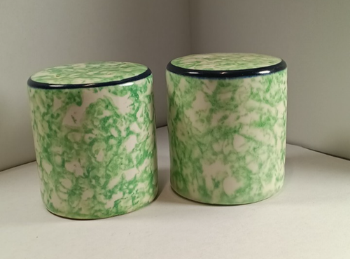 Vintage Stangl Town & Country Salt and Pepper Shaker Set, Green ...