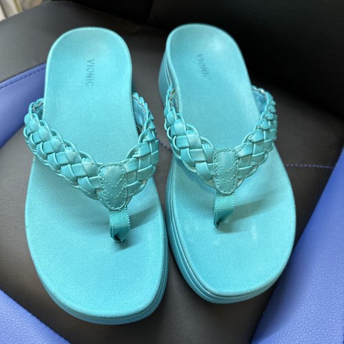 Vionic Kenji Platform Flip Flop Sandals in Teal Blue size 9 | eBay