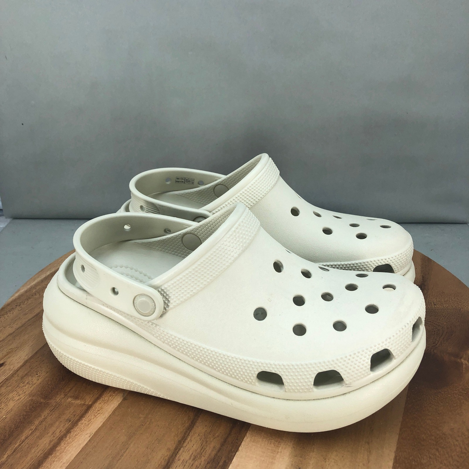 Crocs Classic Crush Clog Platform Shoes Beige Women S… - Gem