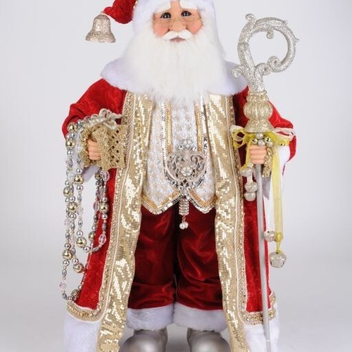 Karen Didion 28 inch Red & Gold Santa Figurine | eBay