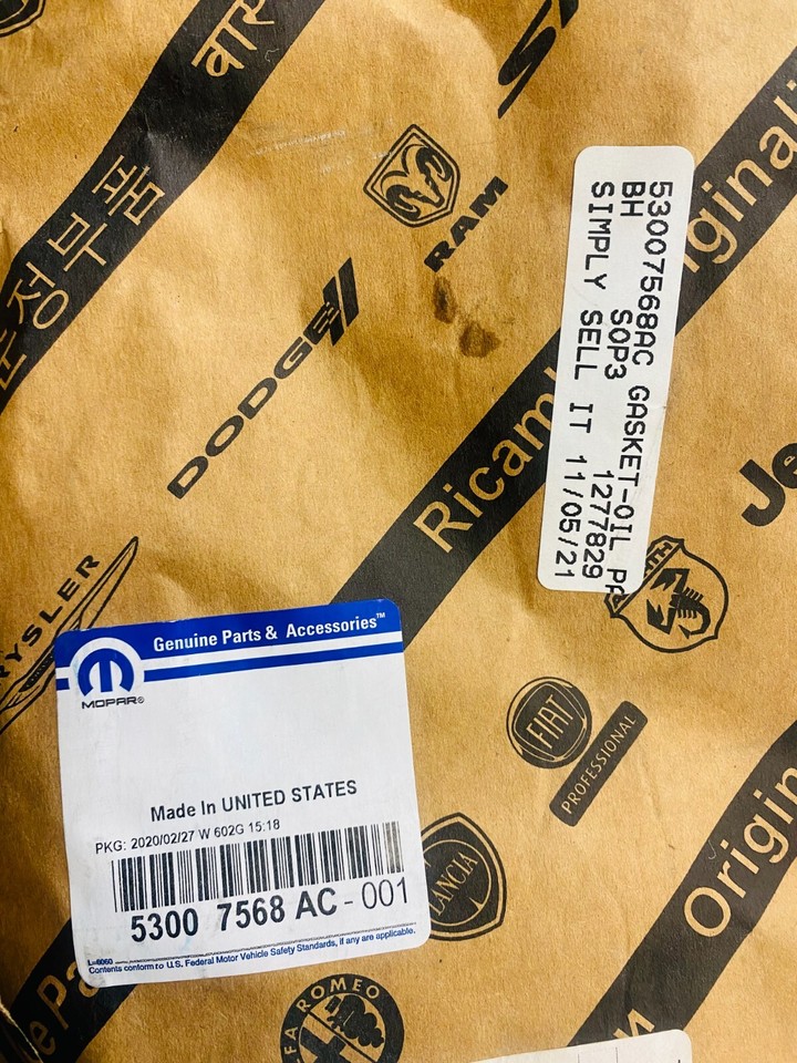 Mopar 53007568AC Engine Oil Pan Gasket | eBay