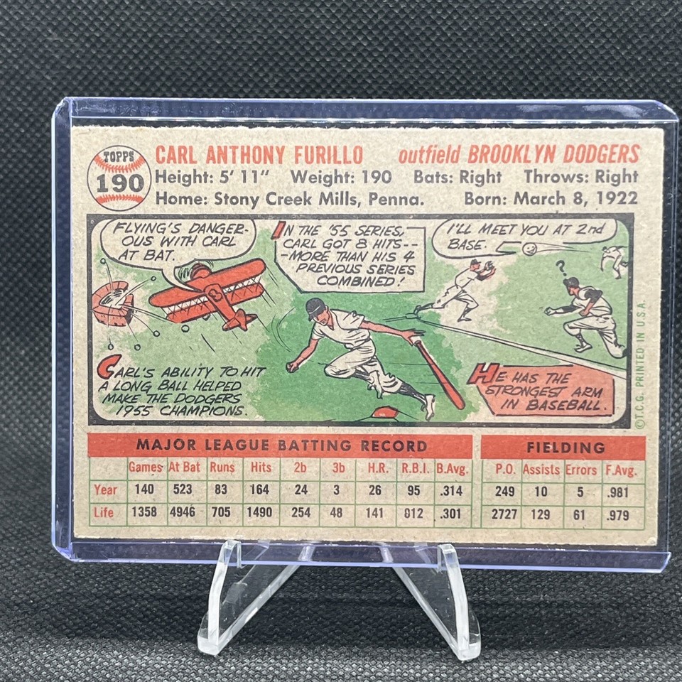 1956 Topps - #190 Carl Furillo | eBay