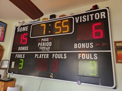 VINTAGE BASKETBALL Scoreboard By Fair-Play 9' x 5' with controller | eBay