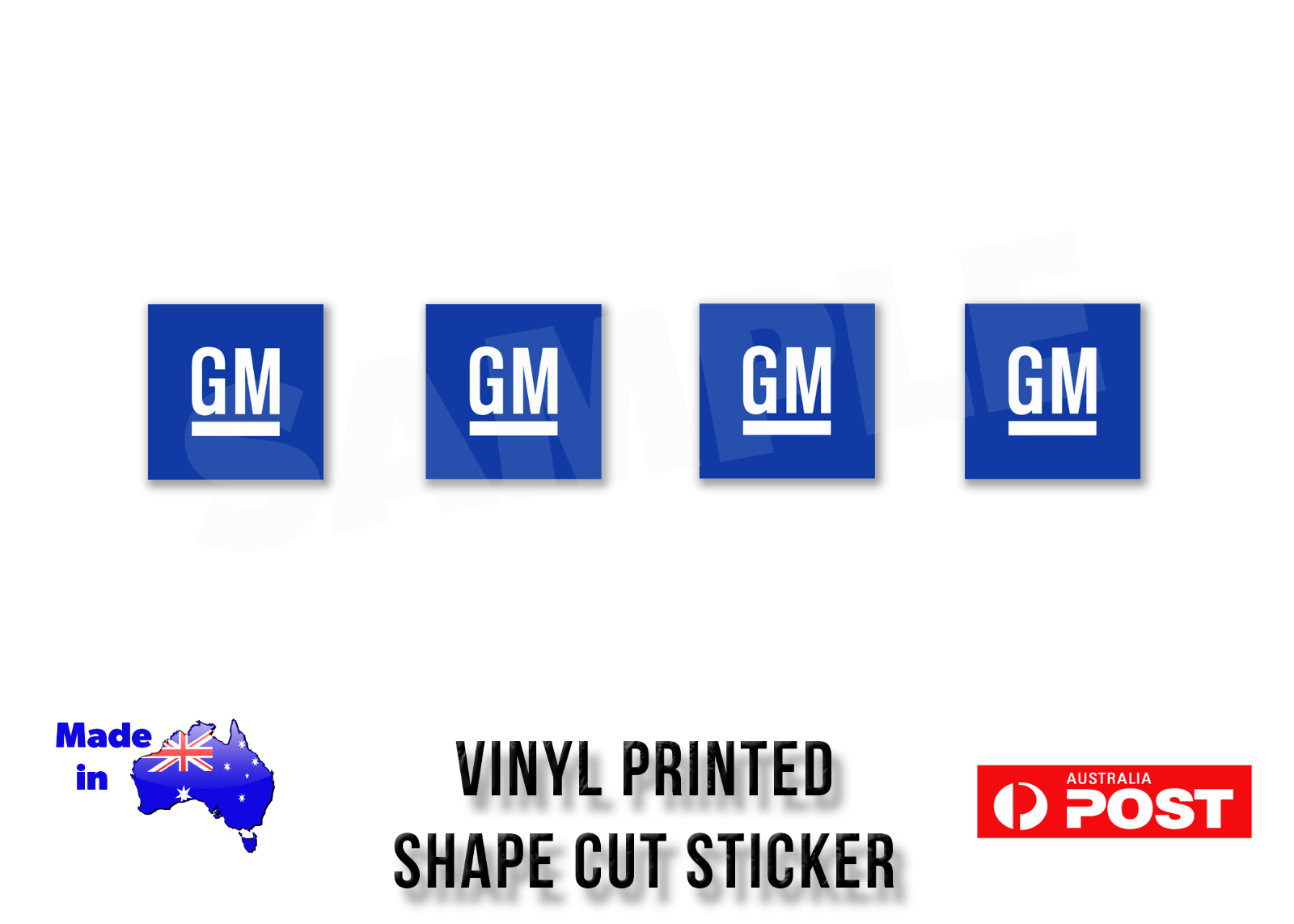 4 x GM General Motors Sticker Decal Car Truck Vinyl Print 30mm x 30mm ...