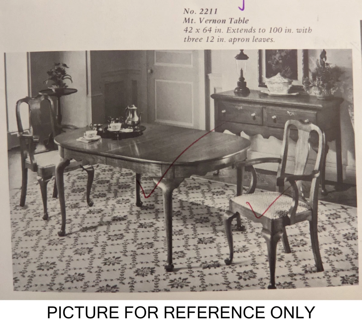 Queen Anne Table And Chairs