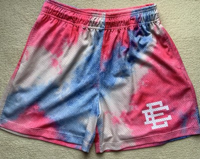 Eric Emanuel Tie Dye Mesh Short Cotton Candy Pink/Blue Large | eBay