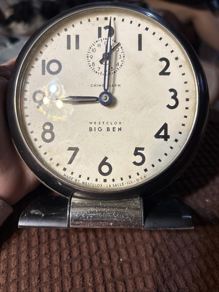 VTG Westclox Big Ben Black Alarm Clock Made in USA Needs Repair! 1940s ...