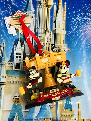 Disney Parks Epcot Germany Bell Tower Mickey & Minnie Mouse Figure ...