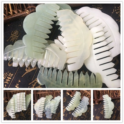 Natural Jade Stone Comb Massage Scrape Guasha Gua Sha Therapy Healthy ...