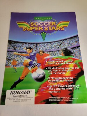 Flyer SOCCER SUPER STAR Arcade Video Game advertisement original see ...