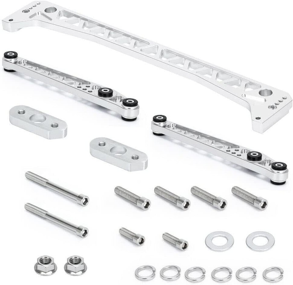 Billet Rear Lower Control Arm & Subframe Brace Silver for 96-00 Honda ...