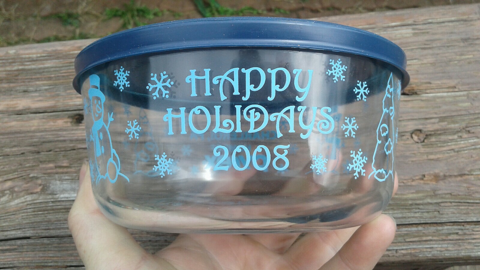 Pyrex 7201 Simply Store 4 Cup Round CHRISTMAS Turquoise Snowflakes ...