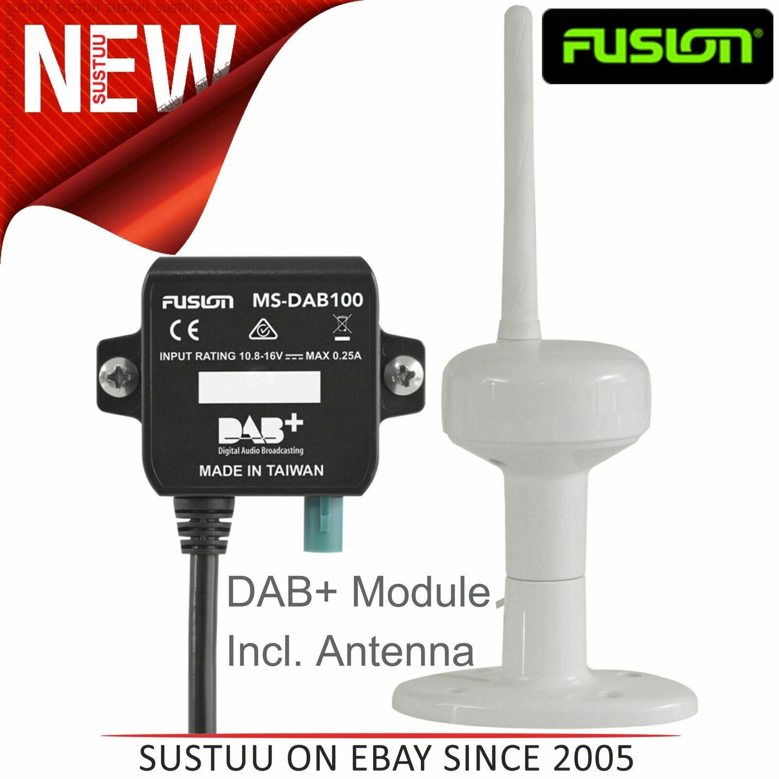 Fusion DAB100A Module with Powered Antenna|DAB/DAB+|IPx3/ 7|For Fusion ...