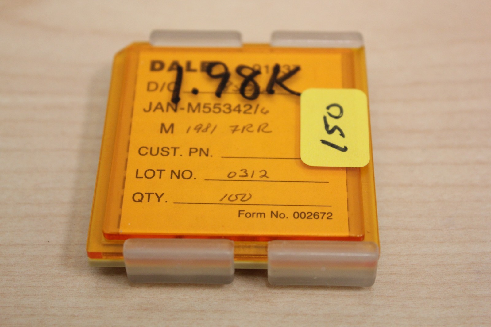 100 New Vishay/Dale Mil Spec Chip Resistors JAN M55342 1.98K | eBay