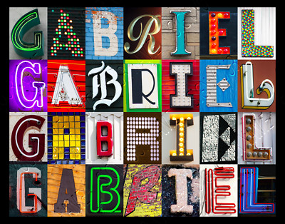 GABRIEL Name Poster featuring photos of actual sign letters | eBay