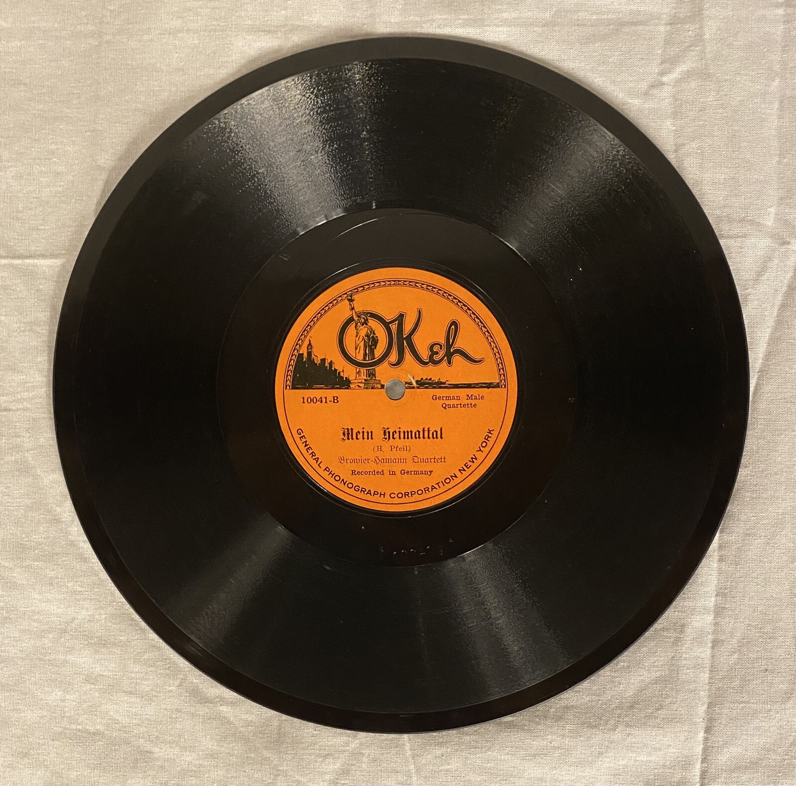 Okeh 78rpm 10” Record 10041-B&A “Mein Heimattal” German Phonograph ...