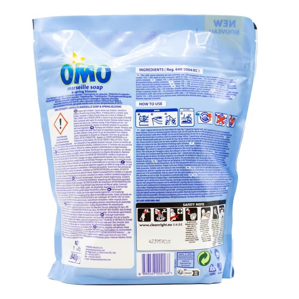 168pc Omo Detergent Laundry Capsules/Pods Marseille Soap & Spring ...