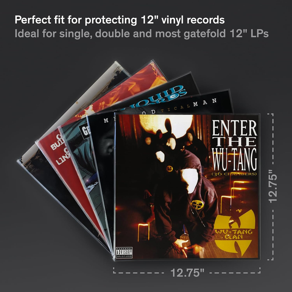 Vinyl Record Sleeves - 50 X Premium Outer Vinyl Sleeves for 12 Inch ...