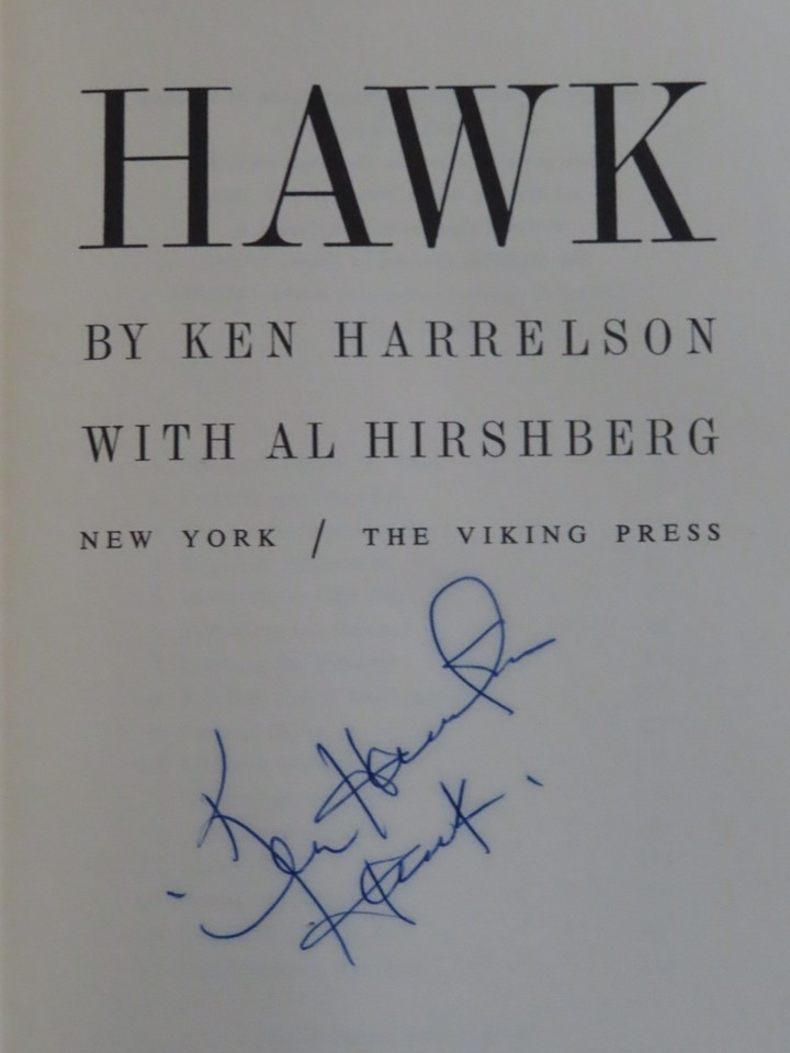 KEN HARRELSON signed HAWK 1969 Book COA BOSTON RED SOX 1967 Impossible ...