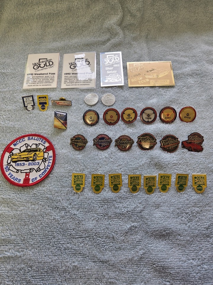 National Council Corvette Clubs NCCC Enamel Lapel Pins Tokens Patch Lot ...