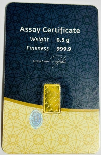 .5 Gram 1/2 Gram PURE 24K GOLD IGR Mint 999.9 Bullion Bar Istambul ...