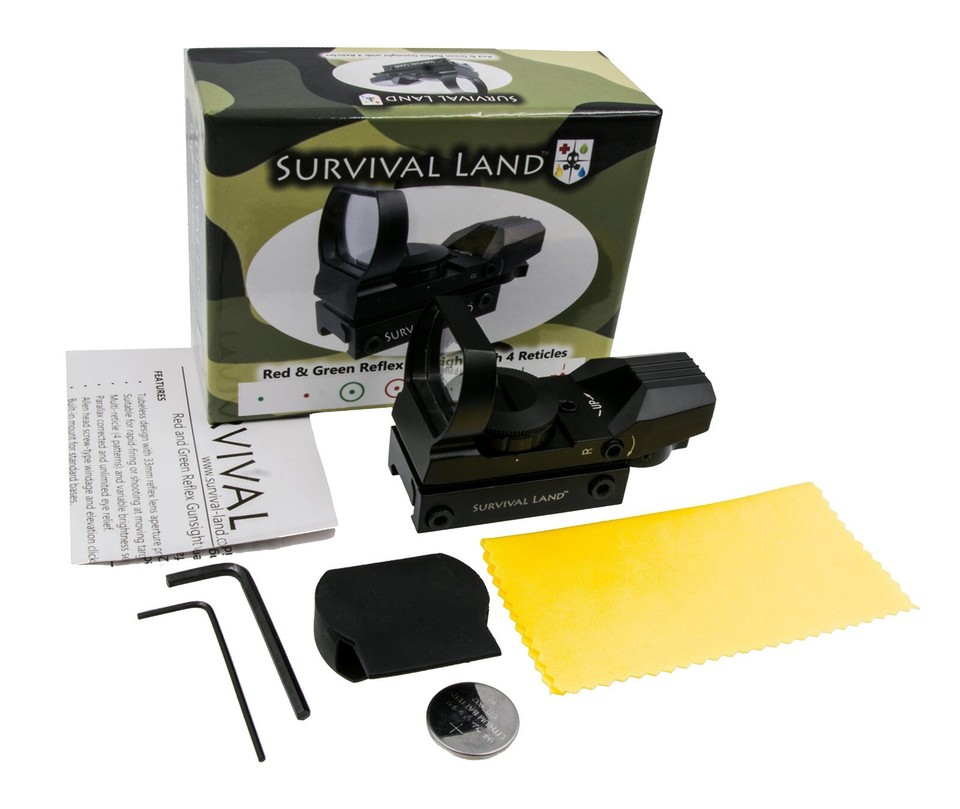 Survival Land Reflex Sight with 4 Selectable Red or Green Patterns | eBay