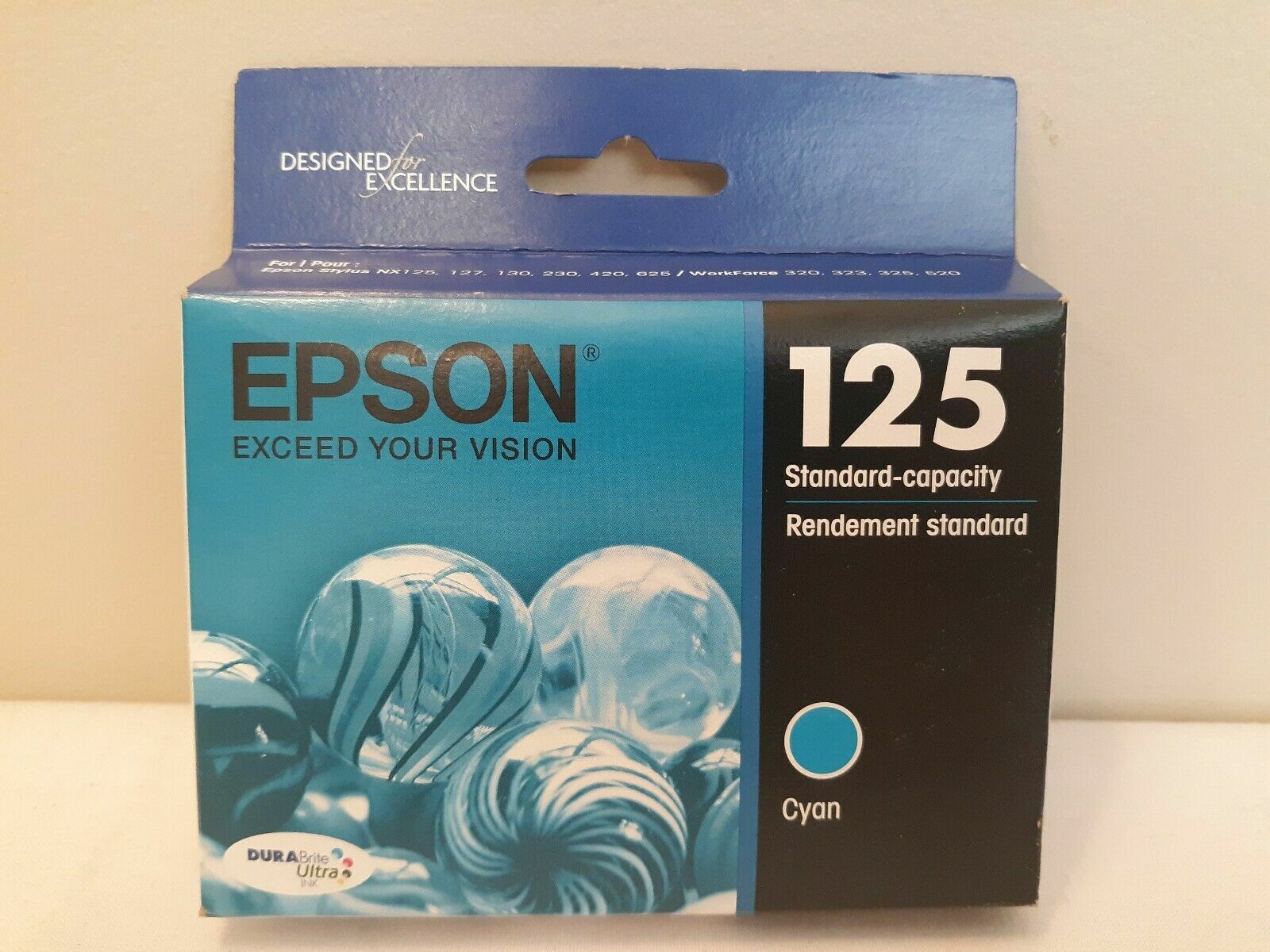 Epson 125 T125220 cayan blue ink = printer Stylus NX125 NX127 NX130 ...