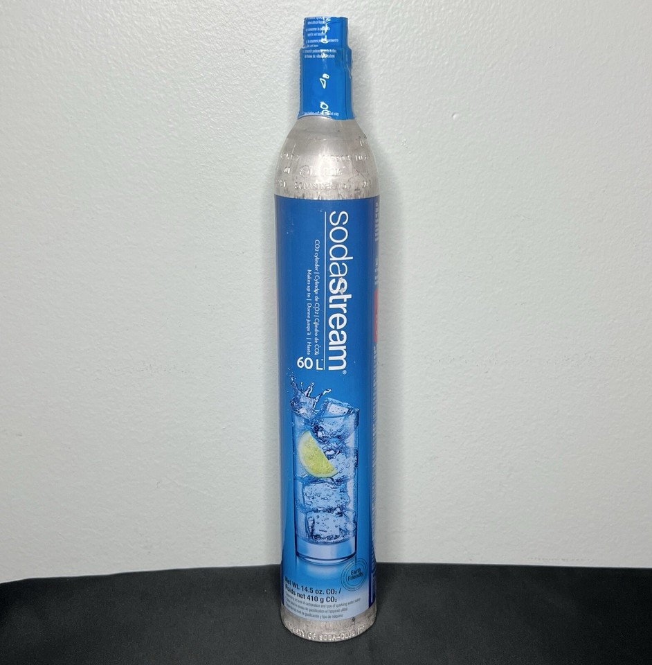 Lot of 2 SodaStream 60L Co2 Cylinder Carbonator Blue 14.5oz New Sealed ...