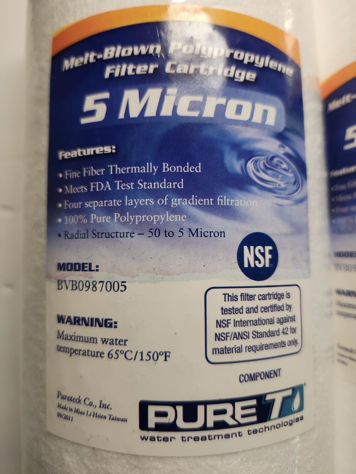 Brand NEW 3 (THREE) Pure T 5 Micron Filter Cartridge Model BZVBZO987005 ...