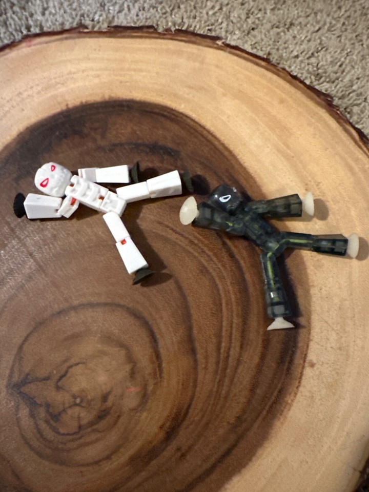 Stikbot Lot Of 2 Stop Motion Animation Stick Bot Figures Toys Black And ...